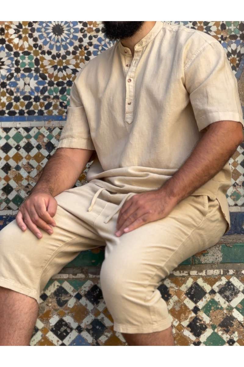 Ensemble en lin beige homme LINO | Noujoum